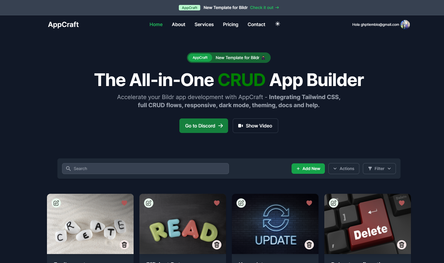 AppCraft - CRUD Template